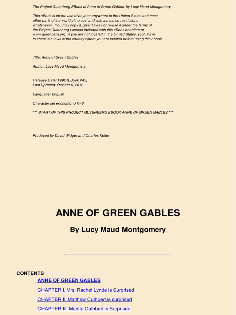 Anne de Green Gables | PDF | Anne Of Green Gables | Nature