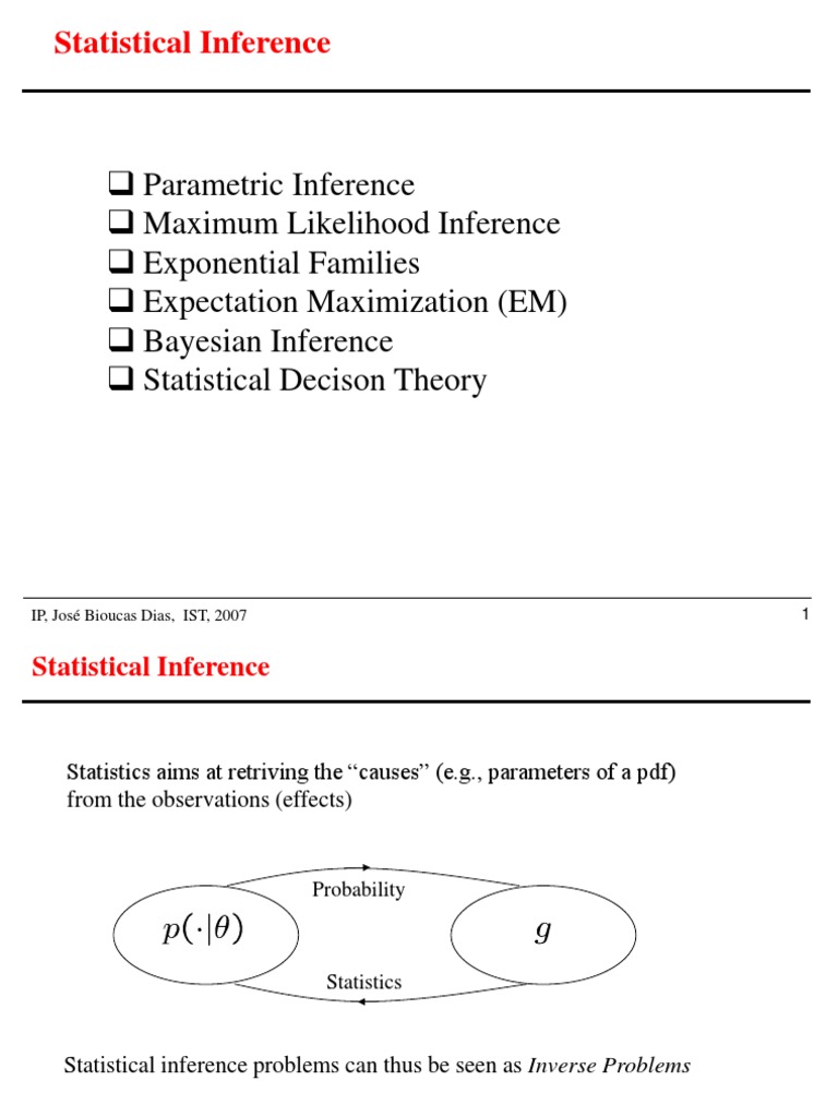 Statistical Inference Pdf Statistical Inference Bayesian Inference