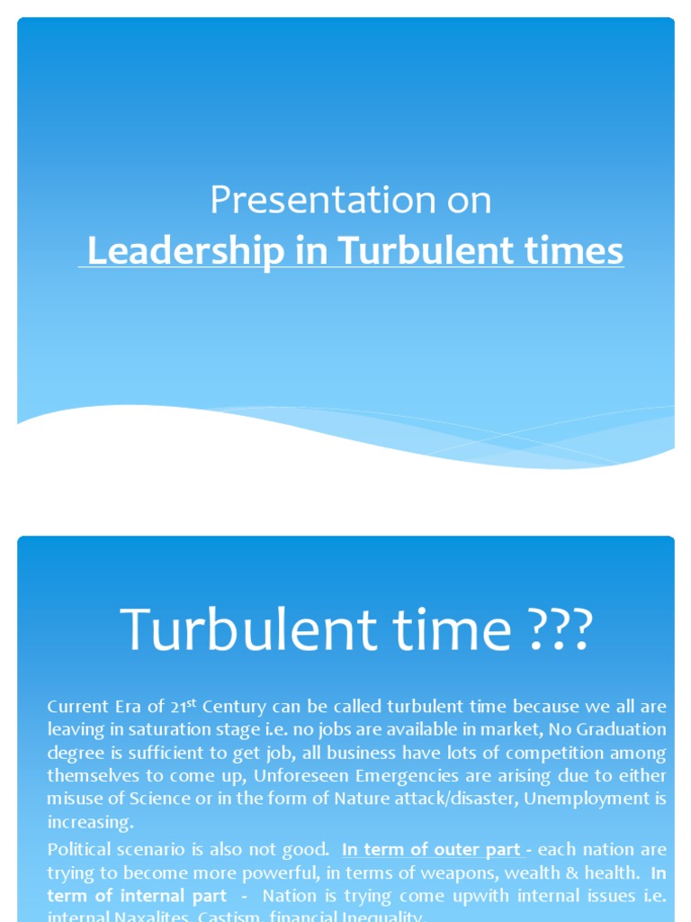Leadership in Turbulent Times | PDF