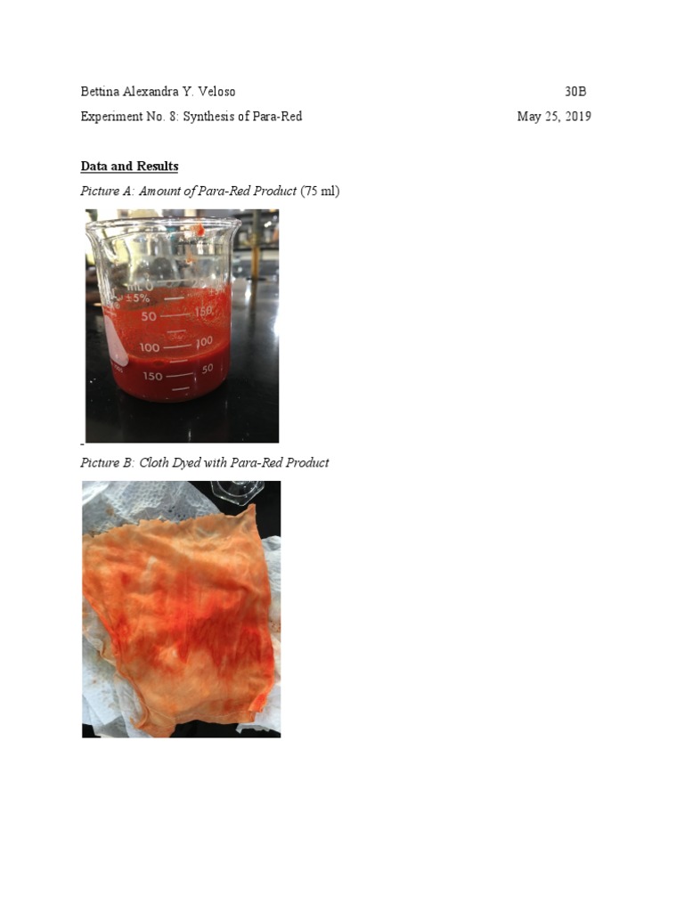 Synthesis of Para-Red | PDF | Dye | Unit Processes