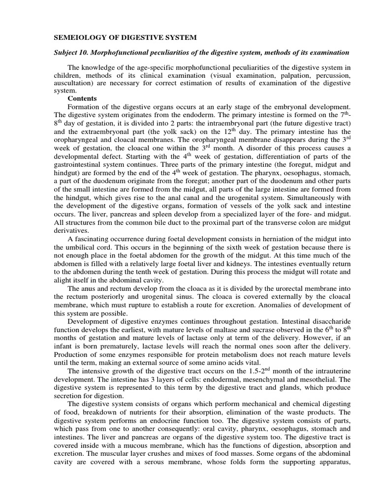 Semeiology of Digestive System | PDF | Digestion | Human Digestive System