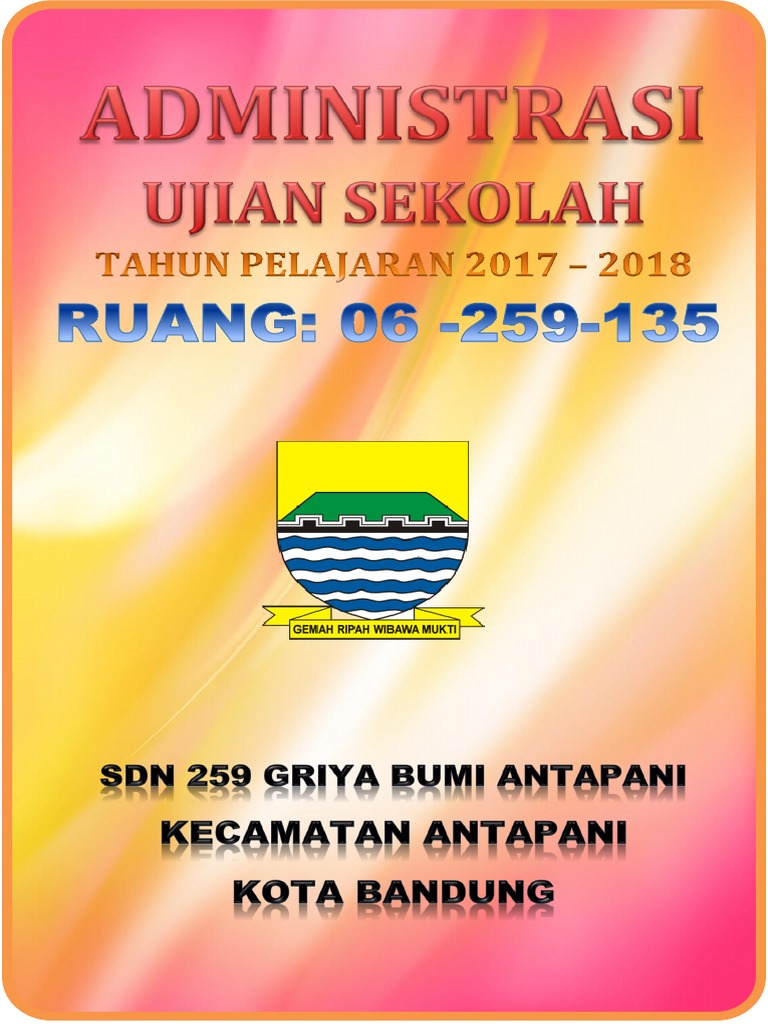 Cover Administrasi Ujian Sekolah Ruang 1 | PDF