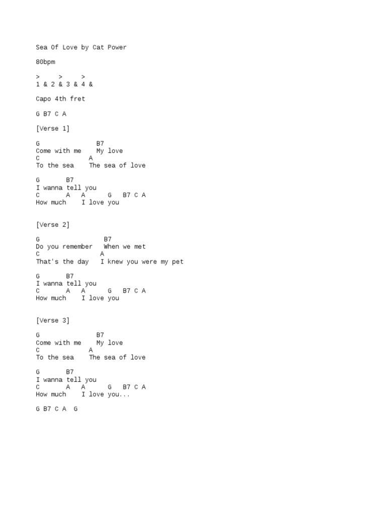 Sea of Love Cat Power | PDF