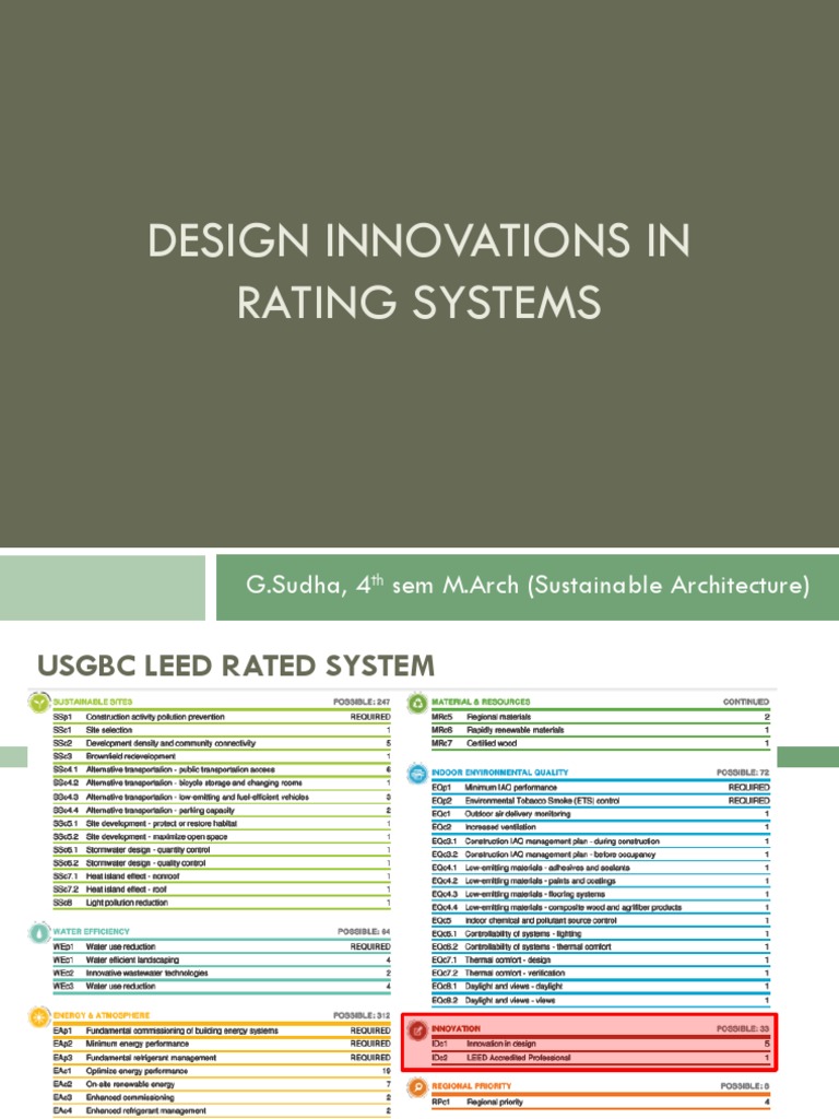 Design Innovations in Rating Systems | PDF | Leadership In Energy And ...