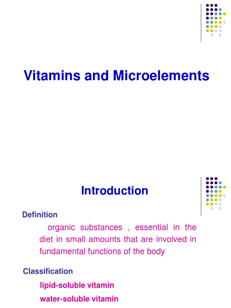 Vitamins and Microelements | PDF | Cofactor (Biochemistry ...
