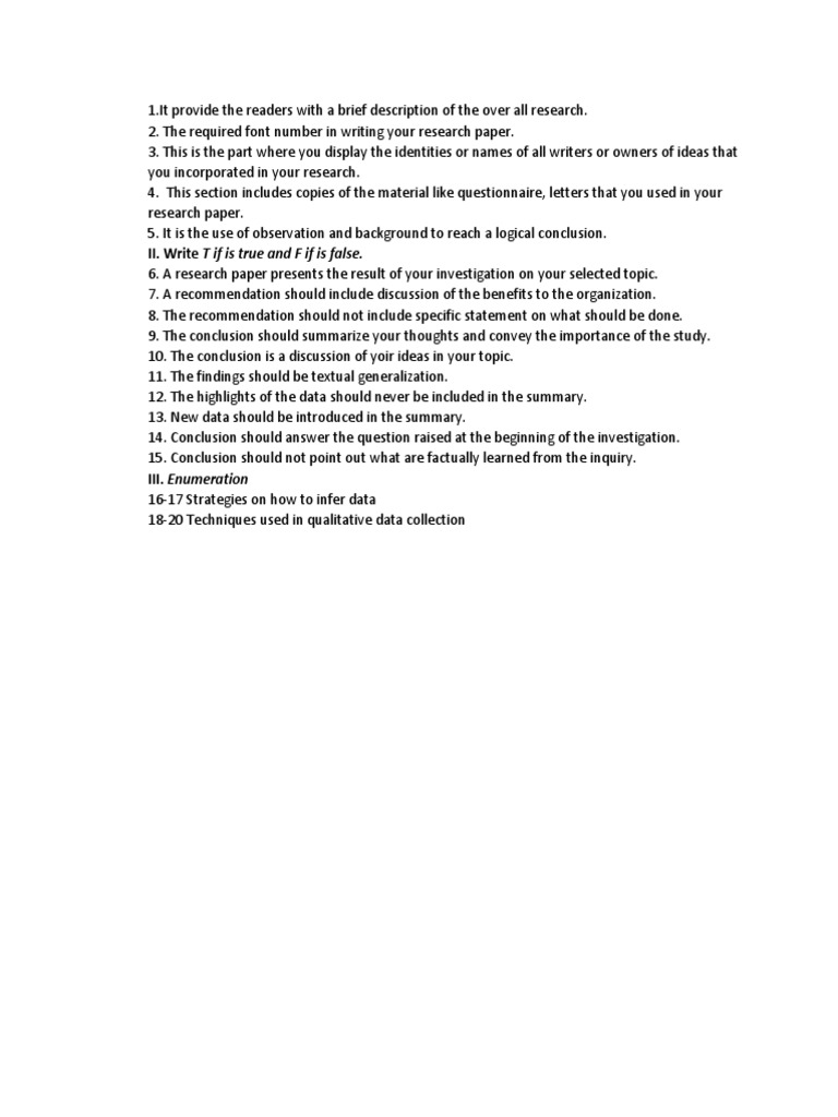 Guidelines for Key Sections and Components of a Research Paper ...