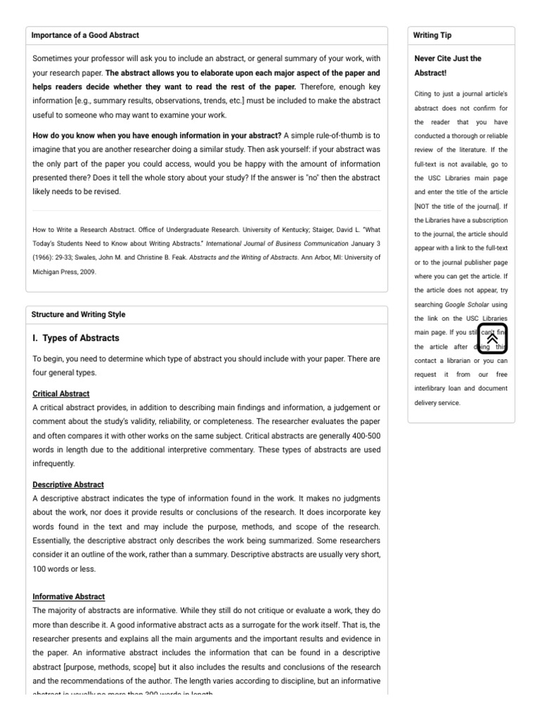 I. Types of Abstracts | PDF | Abstract (Summary) | Sentence (Linguistics)