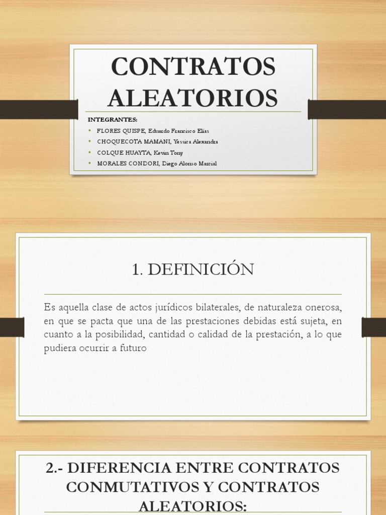 Contratos Aleatorios 1 | PDF | Instrumento jurídico | Instituciones sociales