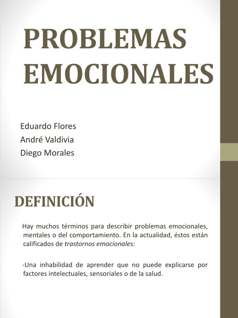 Problemas emocionales: definiciones, tipos y tratamientos | PDF ...