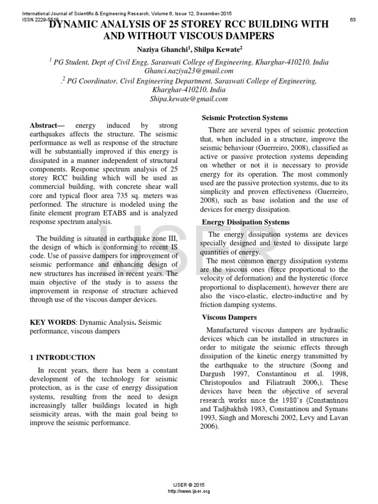 Dynamic Analysis 25 Storey | PDF | Viscosity | Viscoelasticity