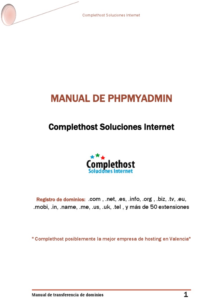 Manual de Uso de phpMyAdmin | PDF | SQL | Tabla (base de datos)