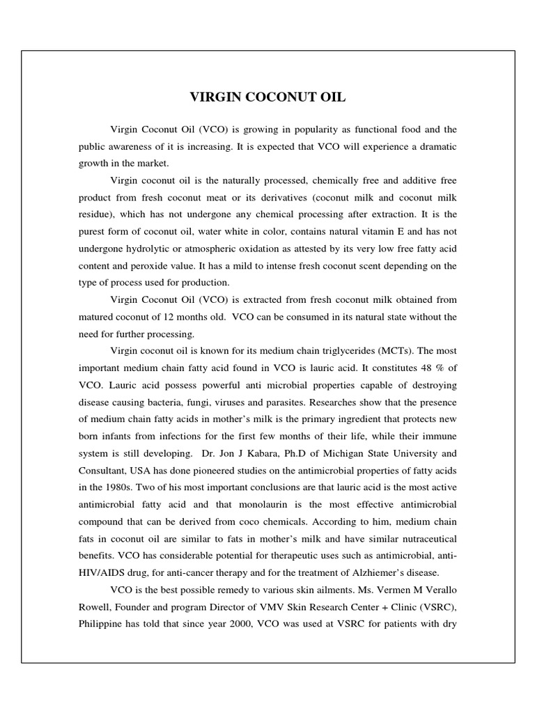 Vco Process Pdf Coconut Oil Milk
