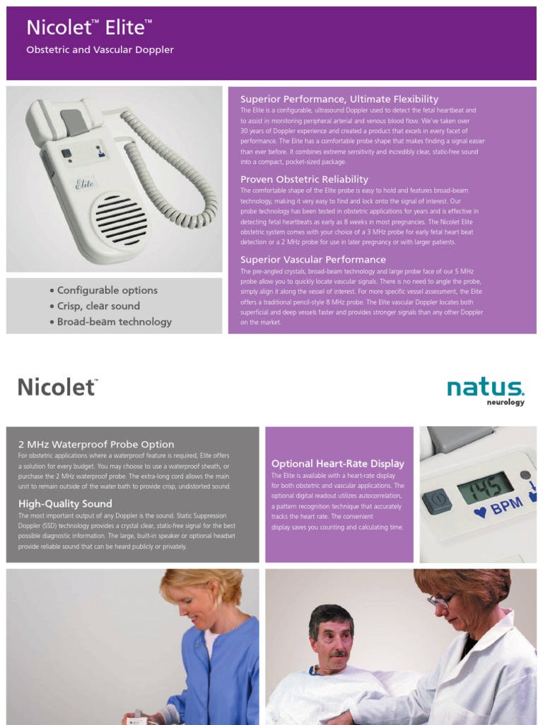 Doppler Fœtal NICOLET ELITE Brochure | PDF | Blood Vessel | Medical ...