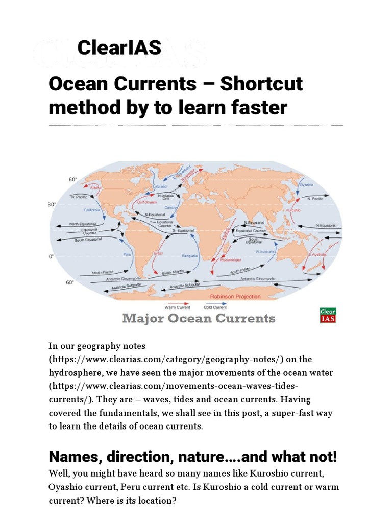 Ocean Currents - Shortcut Method by To Learn Faster - Clear IAS ...