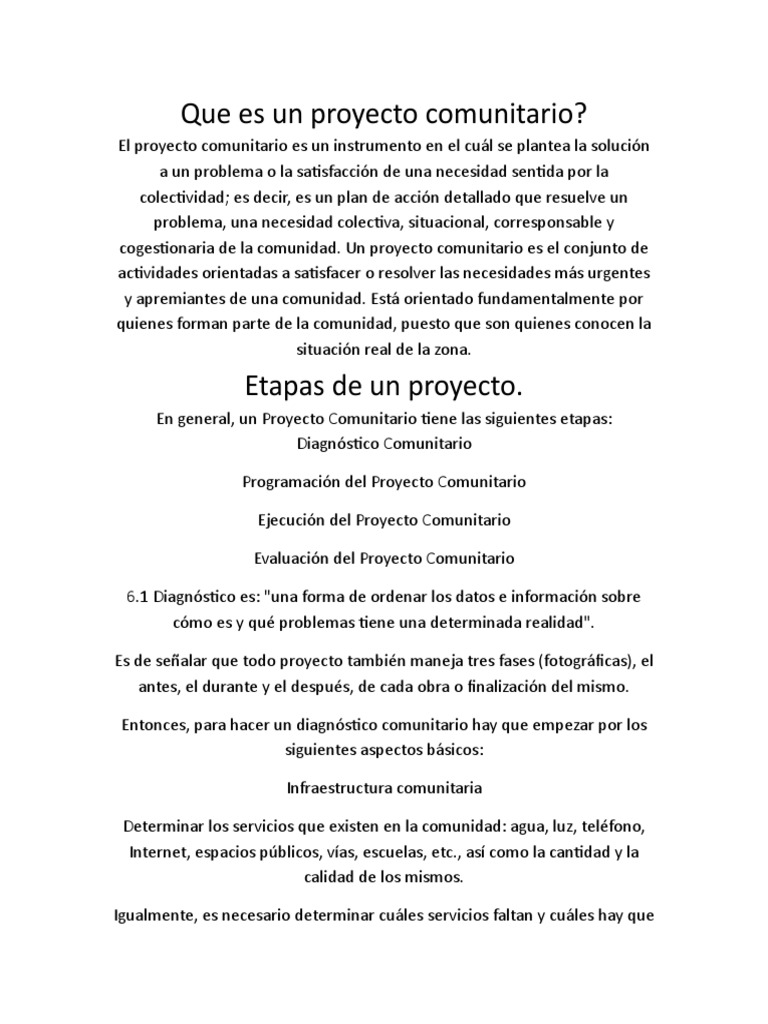 Proyecto Comunitario | PDF | Business