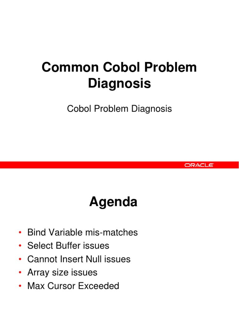 Common Cobol Problem Diagnosis | PDF | Array Data Structure | Computer Data