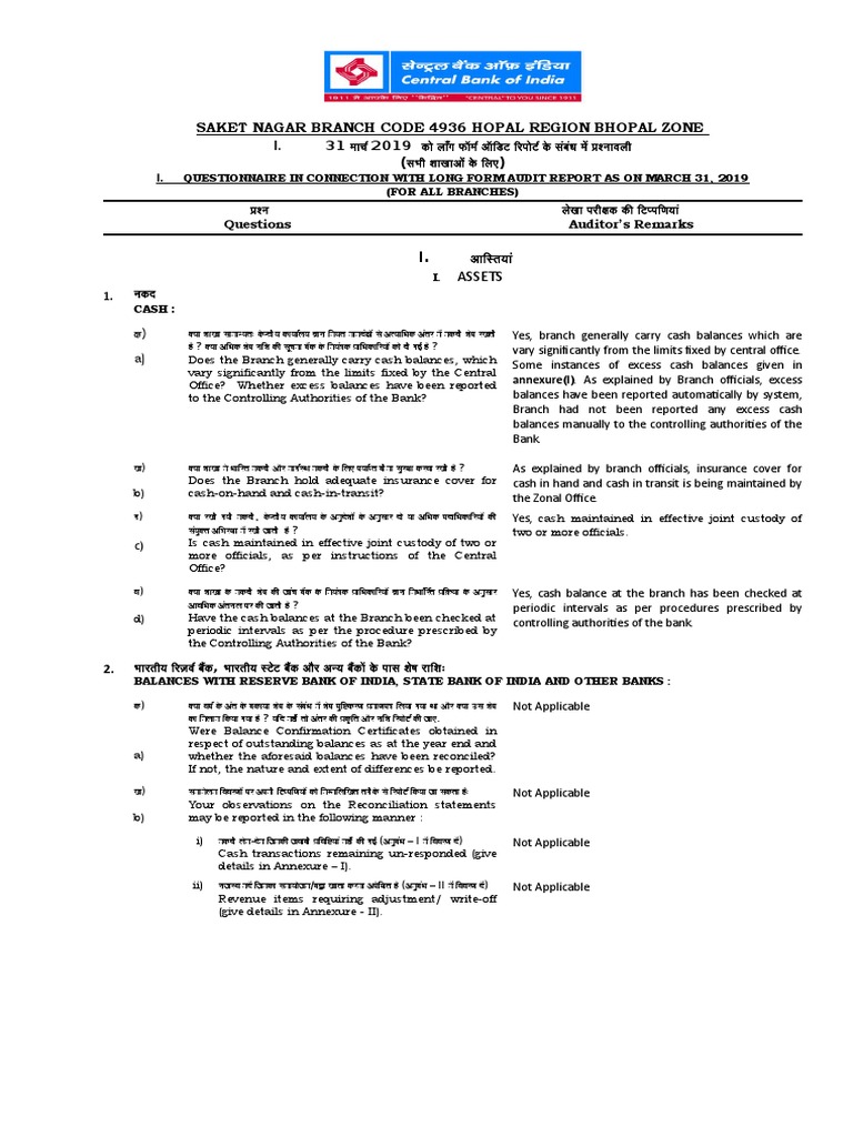 Lfar Questionaire, Annexure I, II, III, Ivc, V, Vi, X, Xii | PDF | Debits And Credits | Banks
