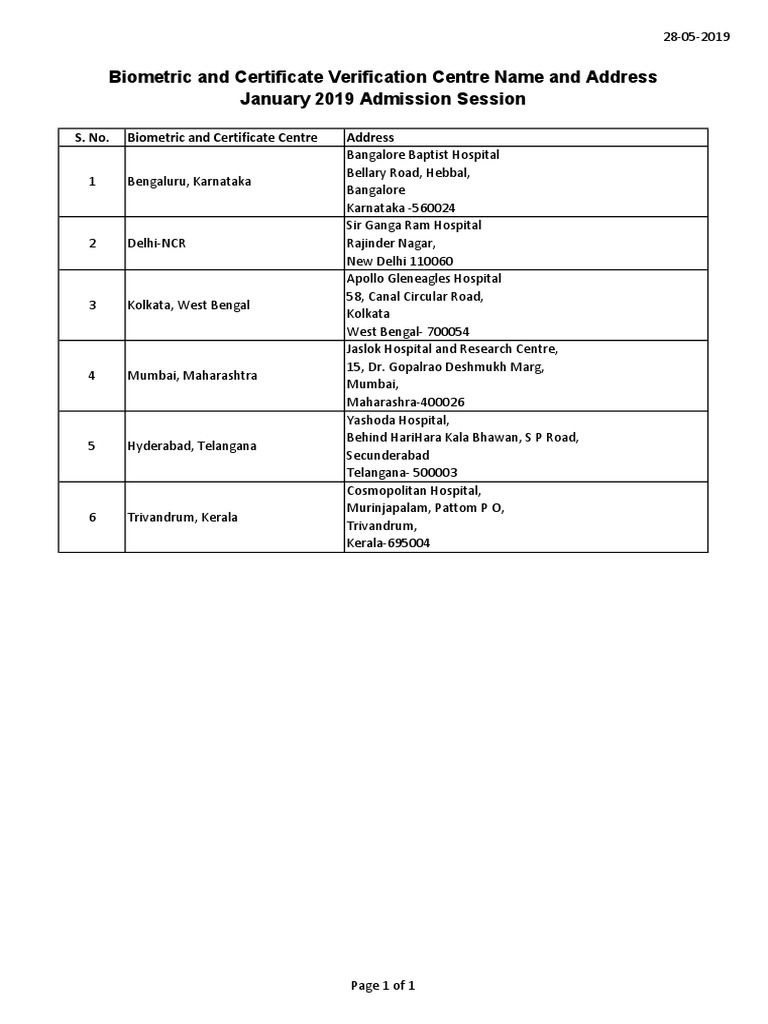 Biometric Verification Centers in India | PDF