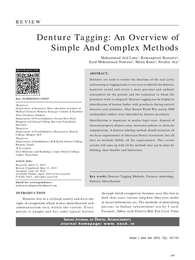 Ijda | PDF | Dentures | Barcode