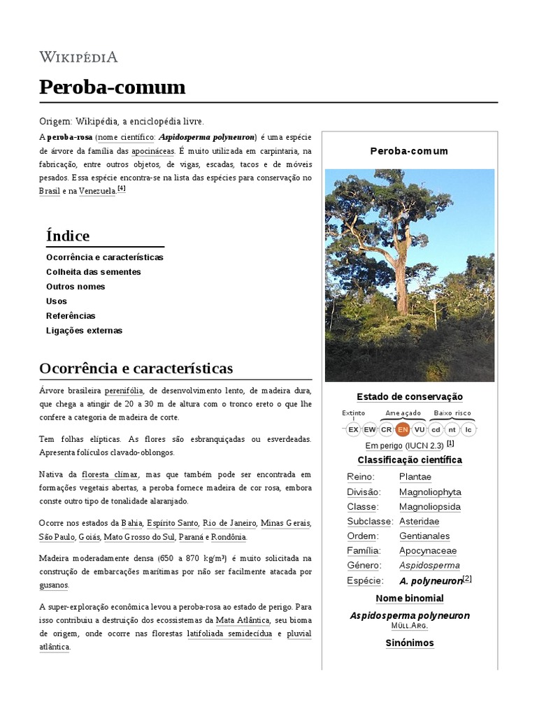 Peroba Comum | PDF | Plantas | Horticultura e jardinagem