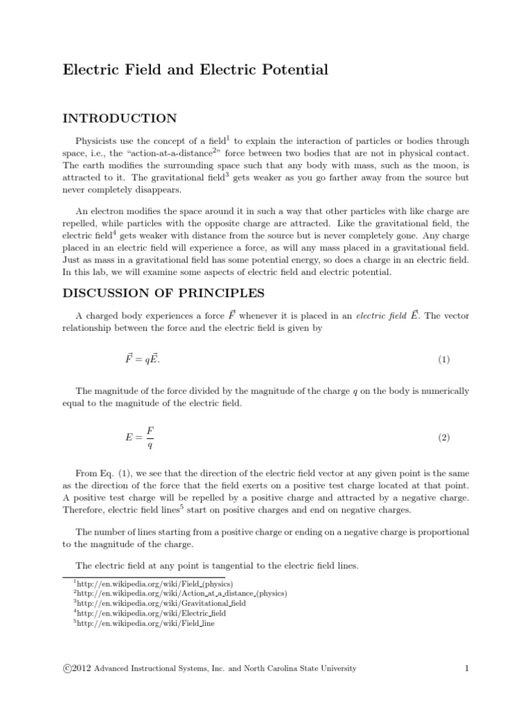 Exploring Electric Fields and Potentials Through Equipotential Lines ...