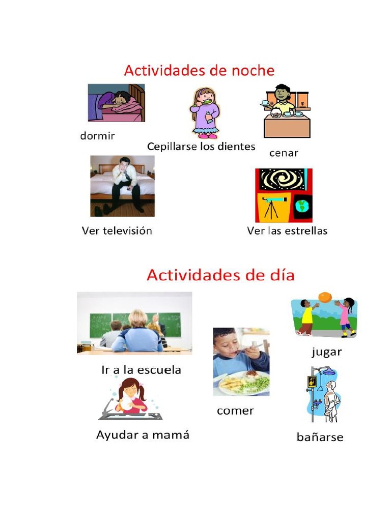 Actividades Que Se Hacen en El Dia y Noche | PDF