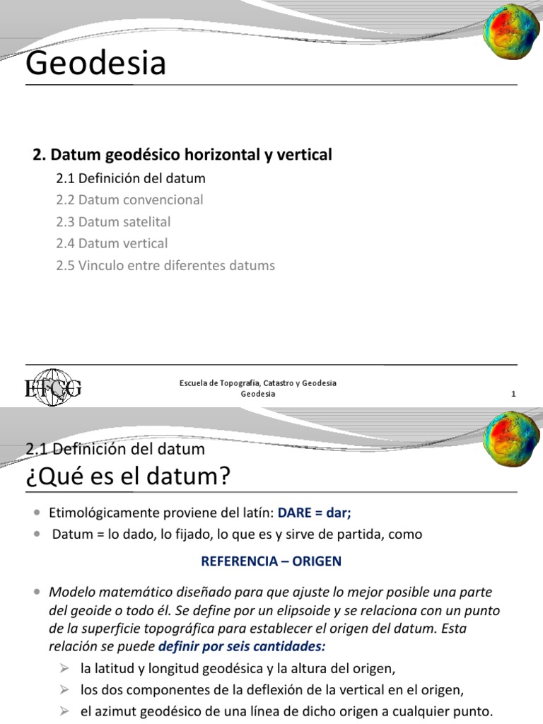 Definición y Uso de Datum Geodésico | PDF | Geodesia | Topografía