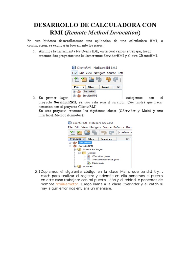 Bitacora 06 Calculadora Rmi | PDF | Java (lenguaje de programación ...