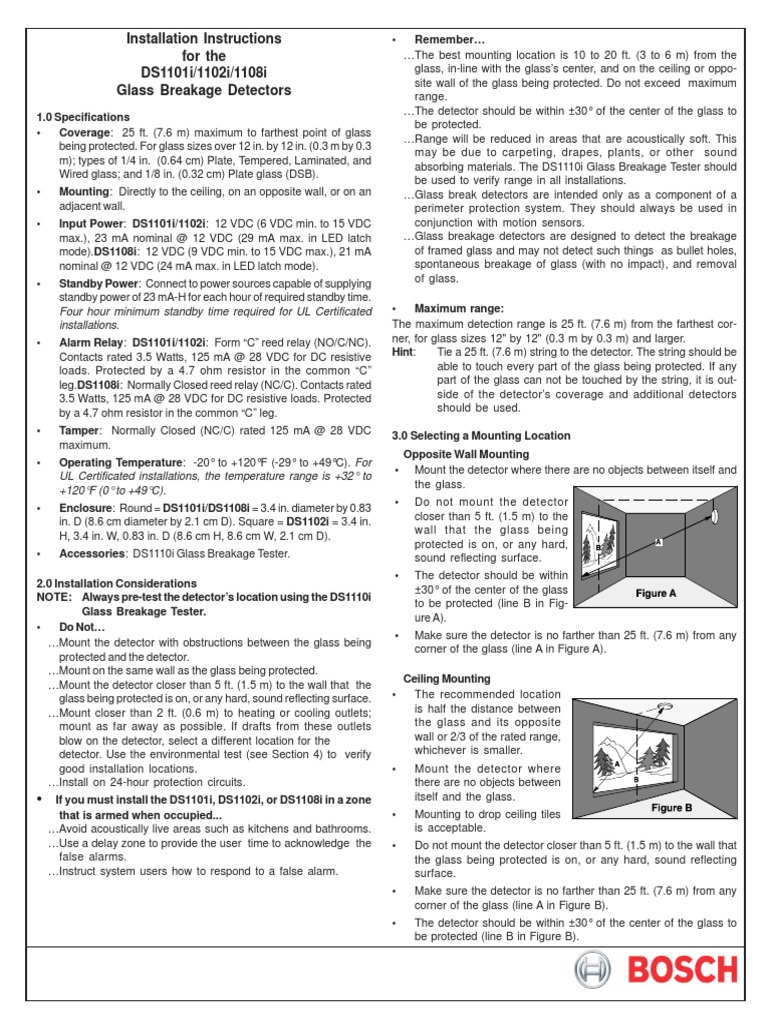 Installation Instructions For The DS1101i/1102i/1108i Glass Breakage ...