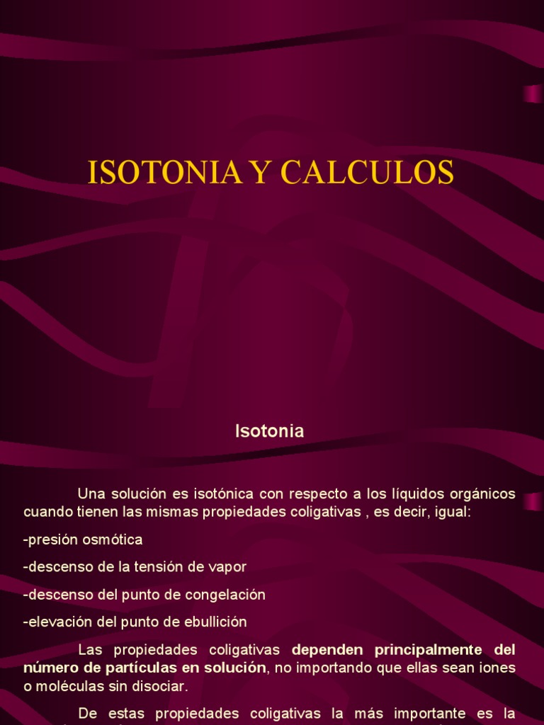 Isotonia | PDF | Concentración | Ósmosis