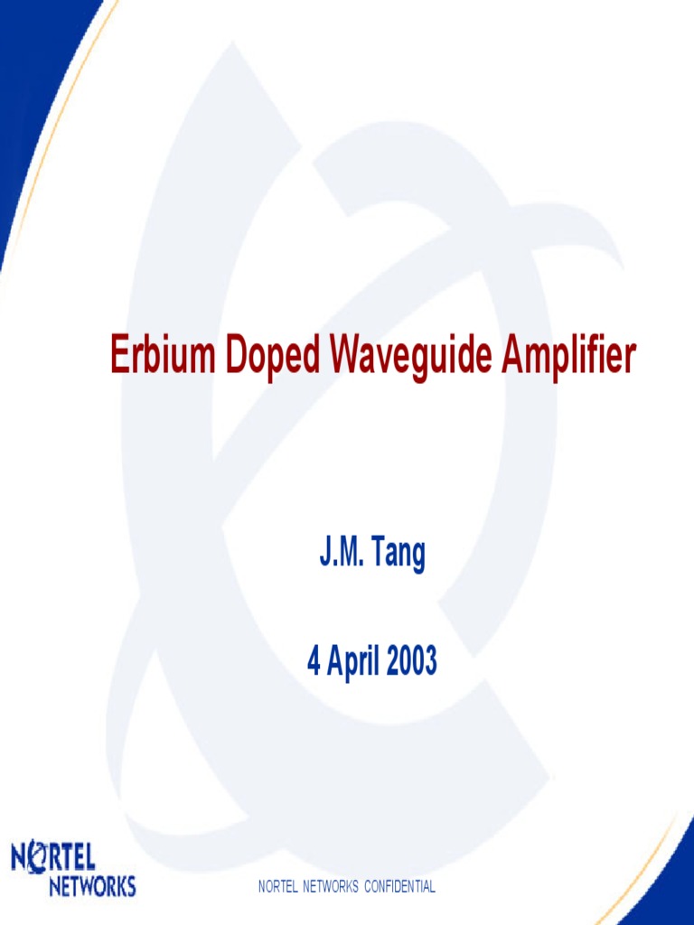 Erbium Doped Waveguide Amplifiers | PDF | Atomic | Electricity