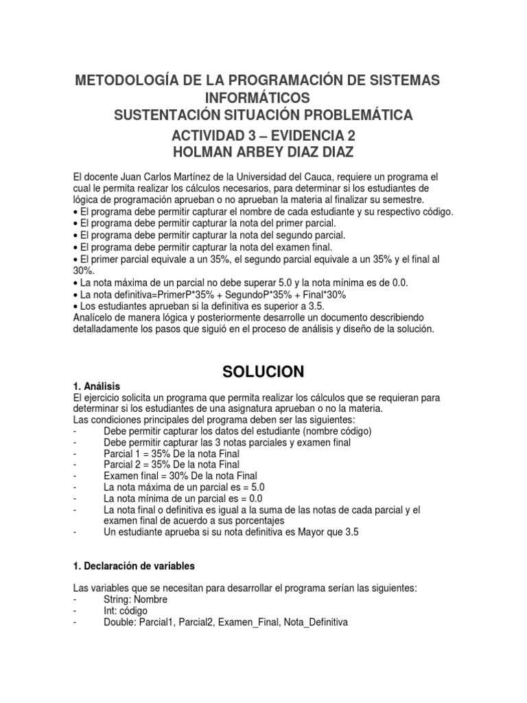 Aa3 Ev2 | PDF | Programa de computadora | Programación