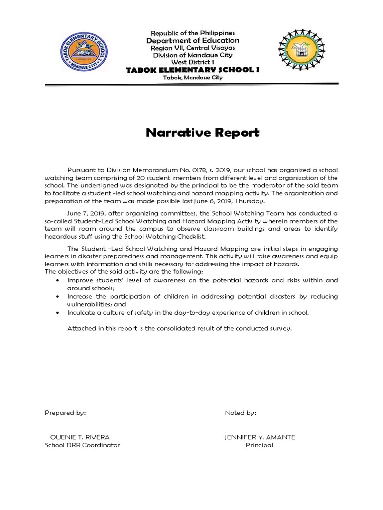 Narrative Report | PDF | Hazards | Emergency Management