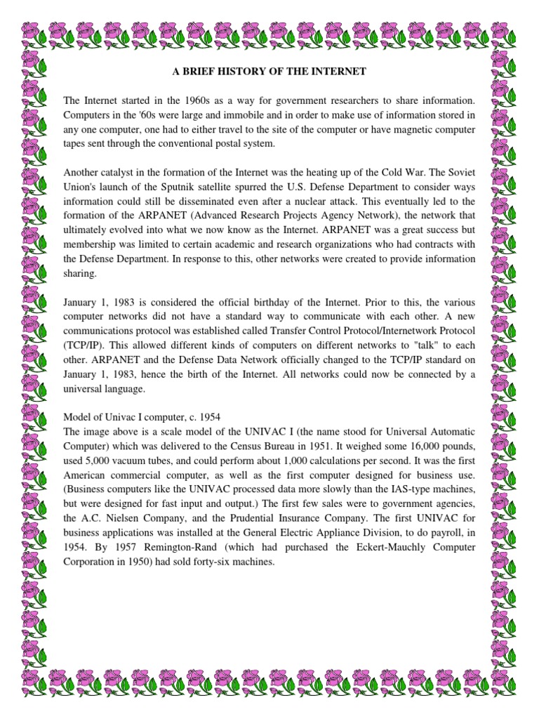 A Brief History of The Internet | PDF | Internet | Computer Network