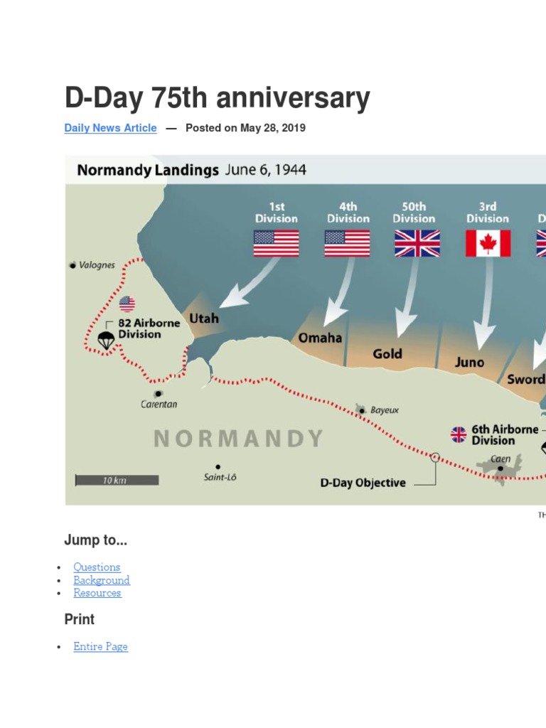 D-Day 75th Anniversary: Daily News Article | PDF | Normandy Landings ...