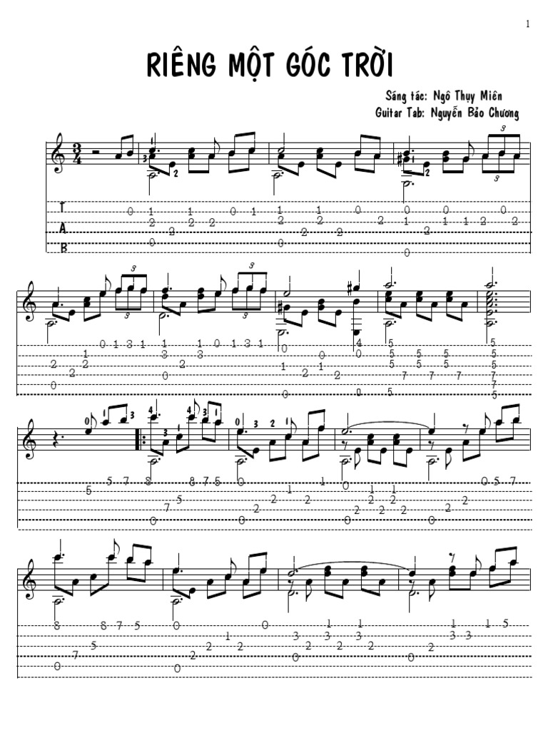 Rieng Mot Goc Troi - Tab PDF | PDF