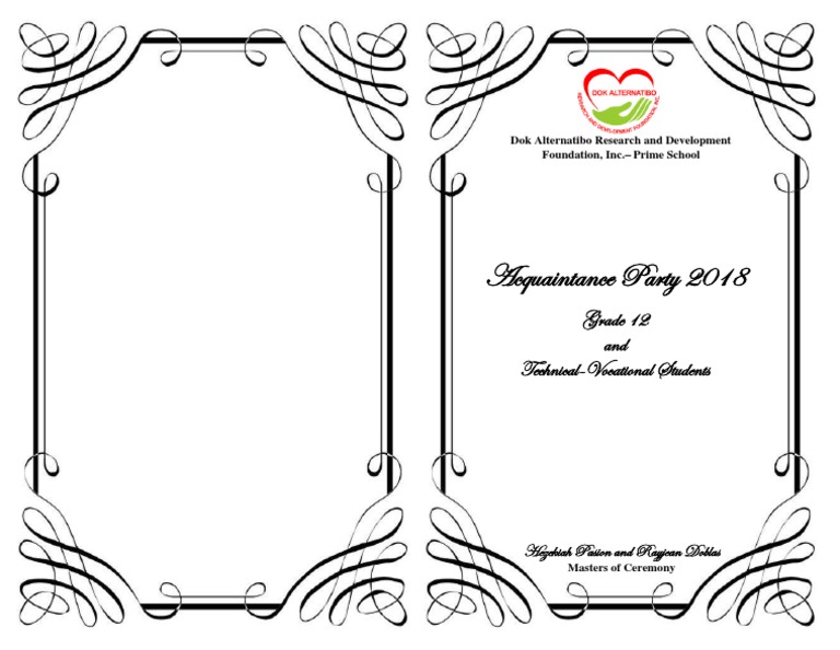 Acquaintance Party Program 1 | PDF