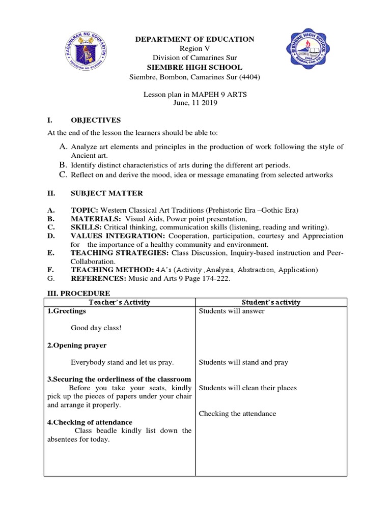 June 11 New Unit 1 Arts | PDF | Stone Age | Lesson Plan