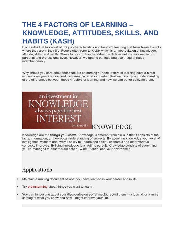 Kash | PDF | Goal | Attitude (Psychology)