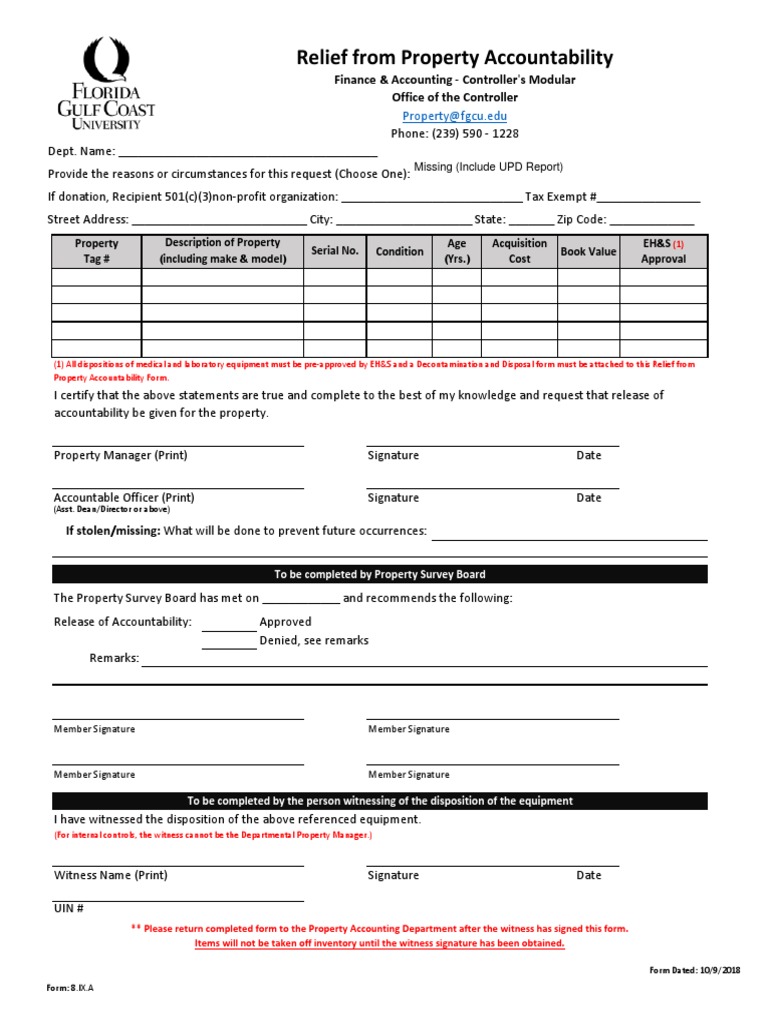 Relief From Property Accountability | PDF | Government | Economies