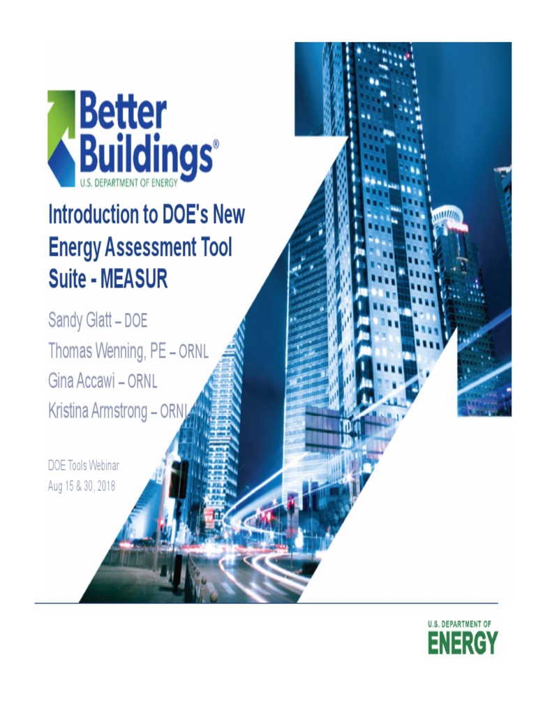 Introduction To DOE's New Energy Assessment Tool Suite MEASUR - Slides ...