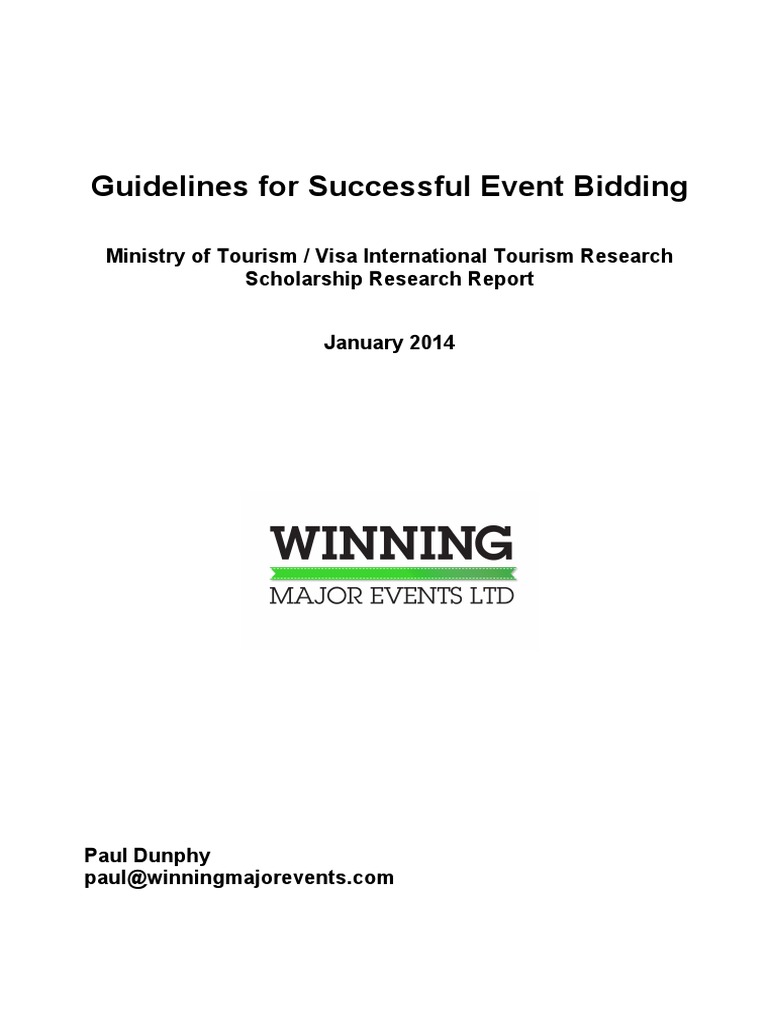 Event Bidding Process Guidelines | PDF | Sports | Feasibility Study
