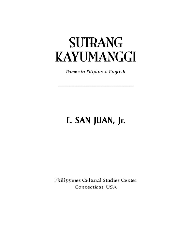 Sutrang Kayumanggi - Poems in Filipino | PDF