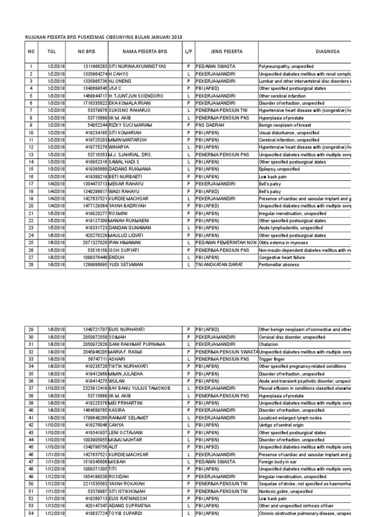 Rujukan Bpjs 2018 by Name | PDF