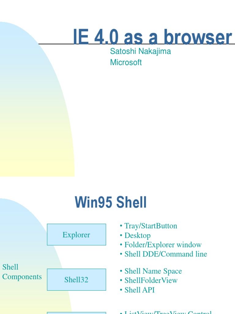 IE 4.0 As A Browser: Satoshi Nakajima Microsoft | PDF | Internet ...