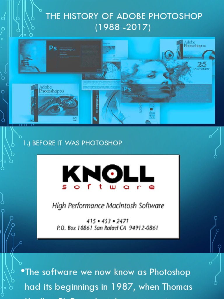 The Evolution of Adobe Photoshop: A History from 1987 to 2017 | PDF ...