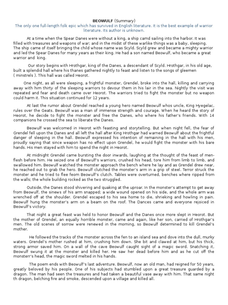 Beowulf | PDF | Beowulf | Scandinavian Folklore