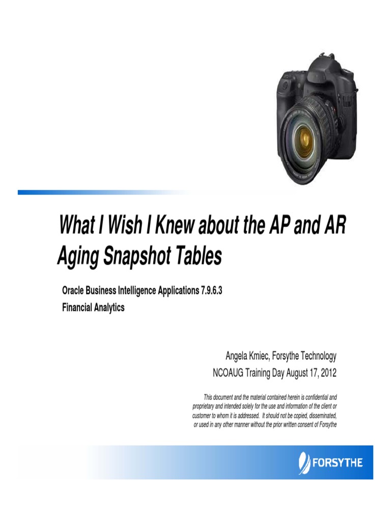 What I Wish I Knew About The AP and AR Aging Snapshot Tables PDF | PDF ...