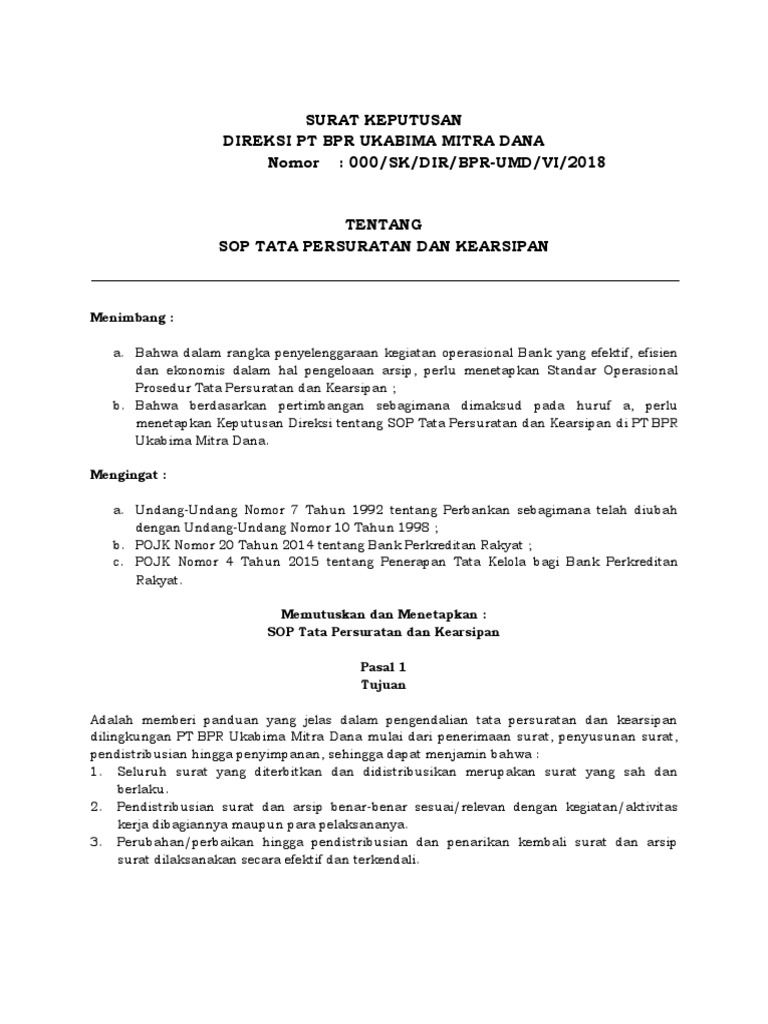 SK Tata Persuratan & Kearsipan | PDF