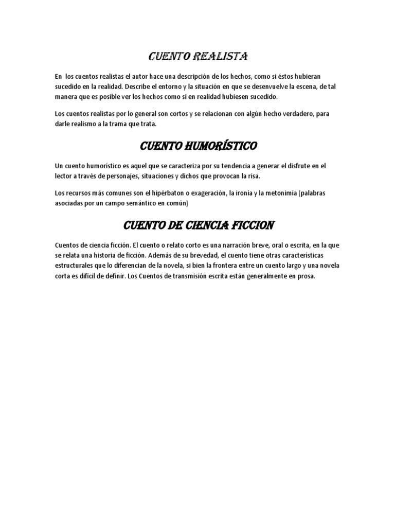 Cuento Realista | PDF